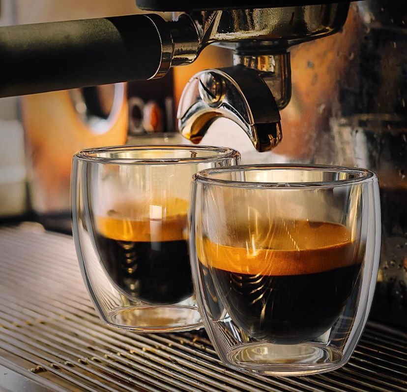 Small Double Wall Glass Coffee Mugs without Handle – GOOD WISH COFFEE